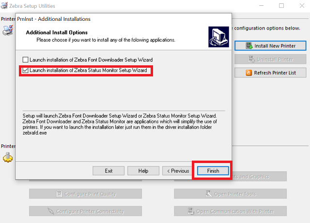 Zebra Status Monitor Installation