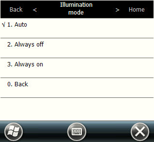 Windows CE 또는 WEHH에서 스캐너 조명을 비활성화하거나 활성화합니다.